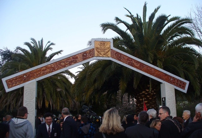 28 Māori Batttalion waharoa, Anzac Park, Nelson | Record | DigitalNZ